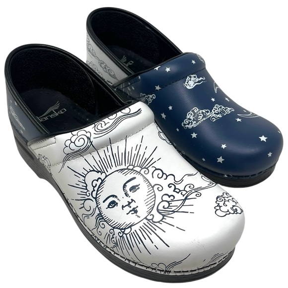 Dansko | Shoes | Rare Dansko Size 4950 Bluewhite Leather Twin Day Night ...